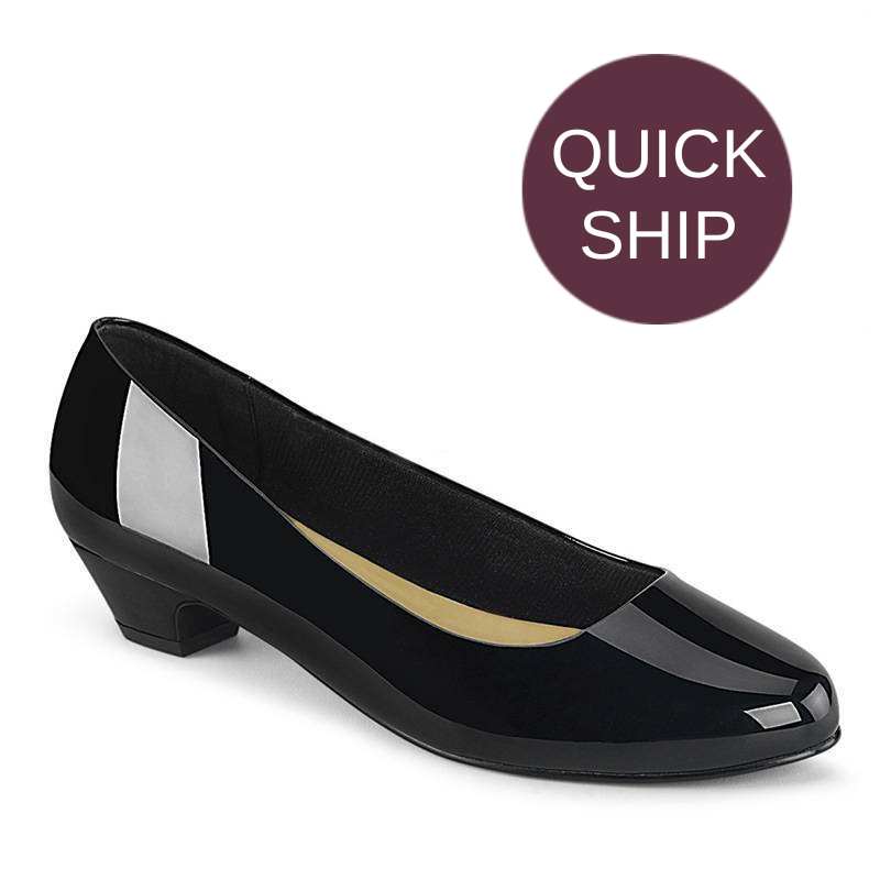 Classic Comfort Pump - Black Patent and Black Faux Leather – Ty Style Inc.